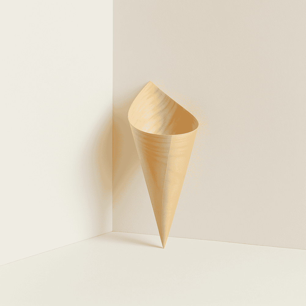 Cônes en bois pour finger food - diamètre 6.5 cm - Ekoe