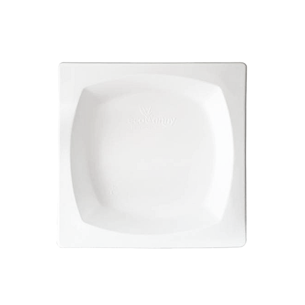 Grandes assiettes carrées compostables 26,1x26,1 cm 100 pcs - Ekoe®.
